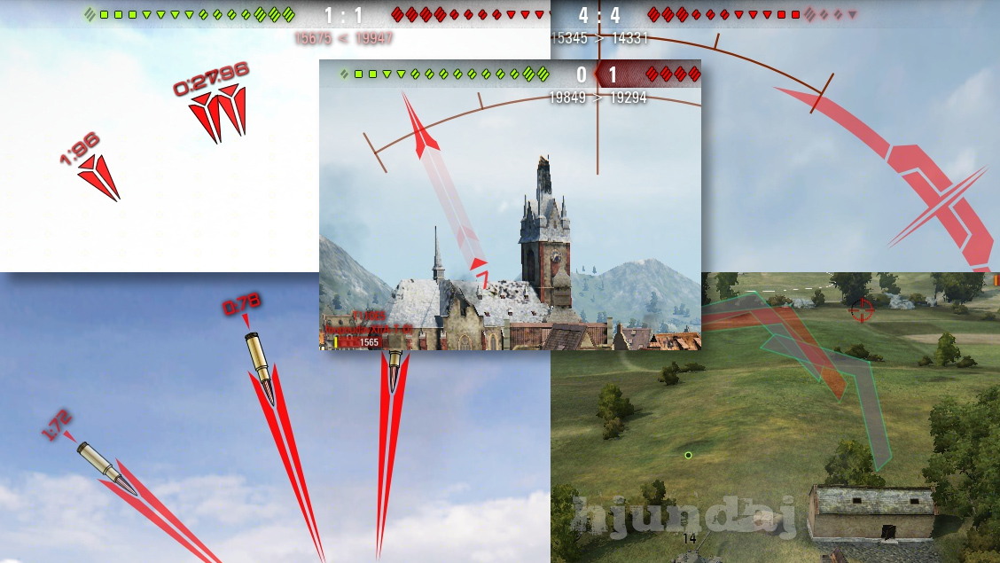 9.15.1.1 Damage Indicator - 5 versions . – WoT by Hjundaj